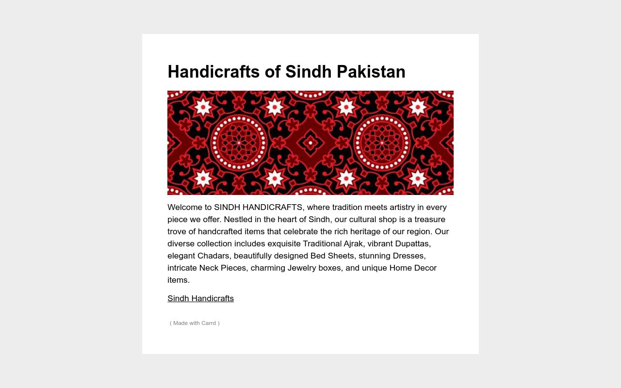 Handicrafts of Sindh